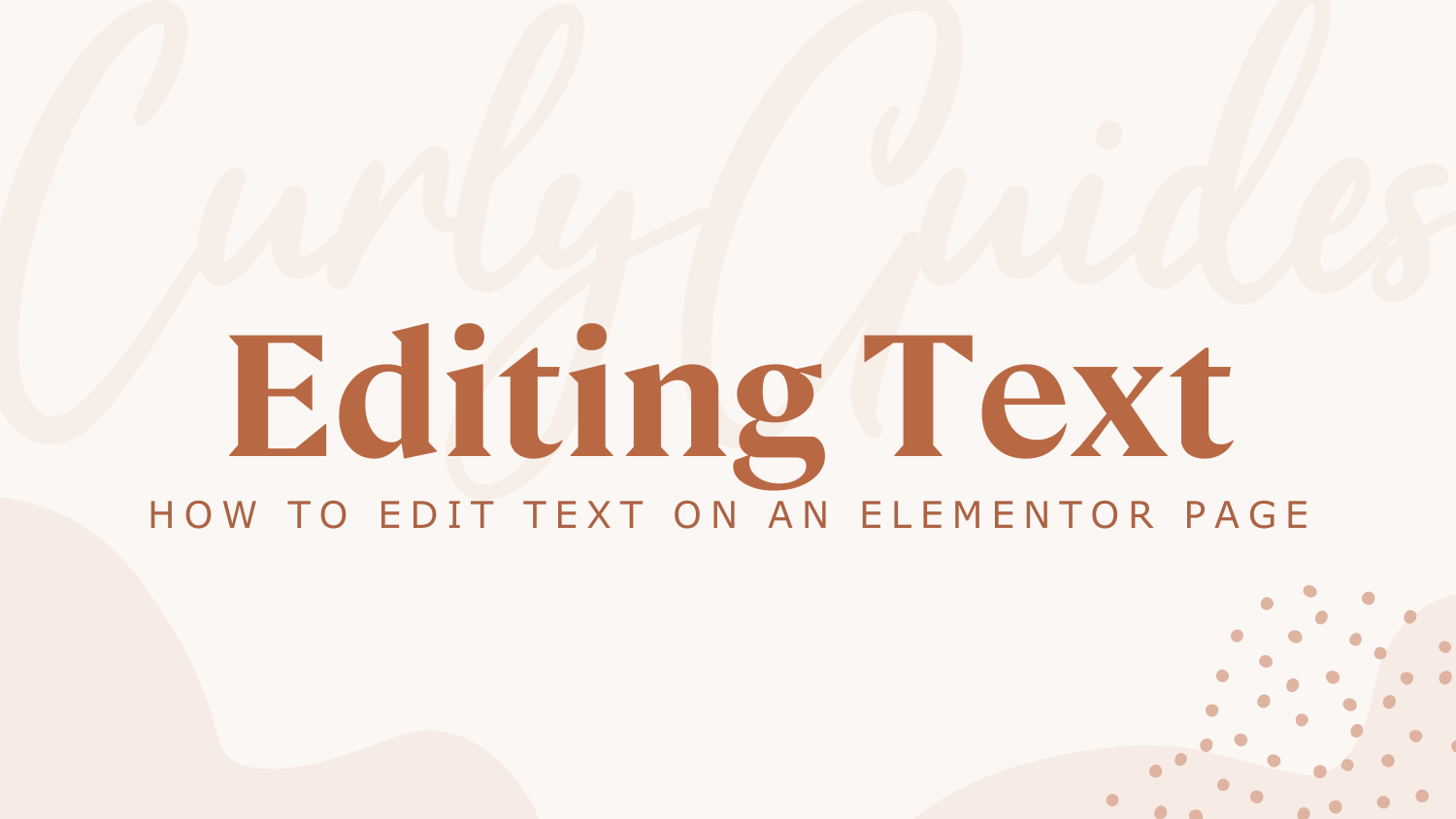 How To Edit Text On An Elementor Page CurlyHost